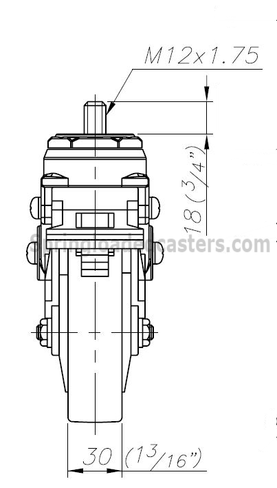 Spring Loaded Casters | 4" Spring Loaded Stem Mount Rigid Brake Caster