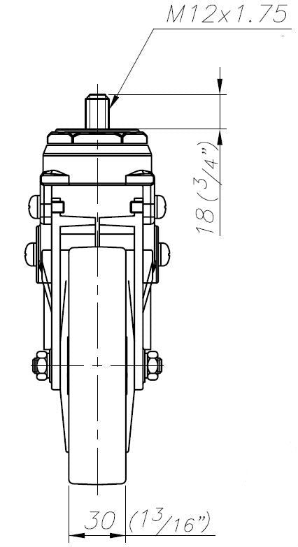 Spring Loaded Casters | 5" Spring Loaded Rigid Caster Stem Mount